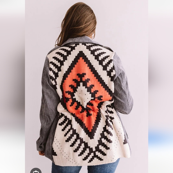 DAVI & DANI | Jackets & Coats | Davi Dani Western Textured Knit Back ...